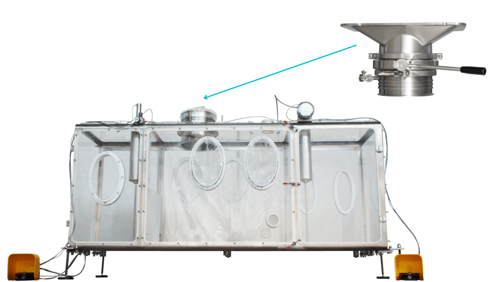 Contained Unloading System for a Rotating dryer trough a mill.