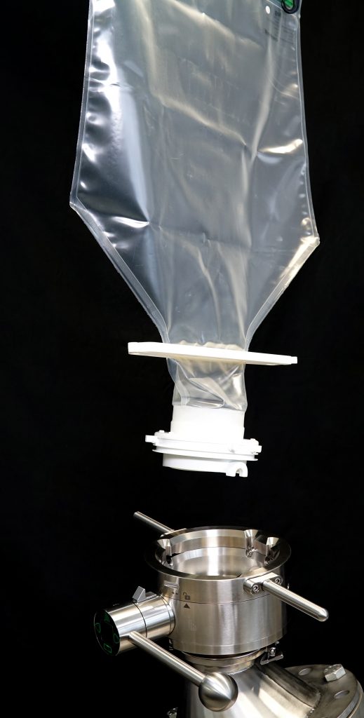 Disposable and single use Split Valve for Reactor Charging and Sampling.